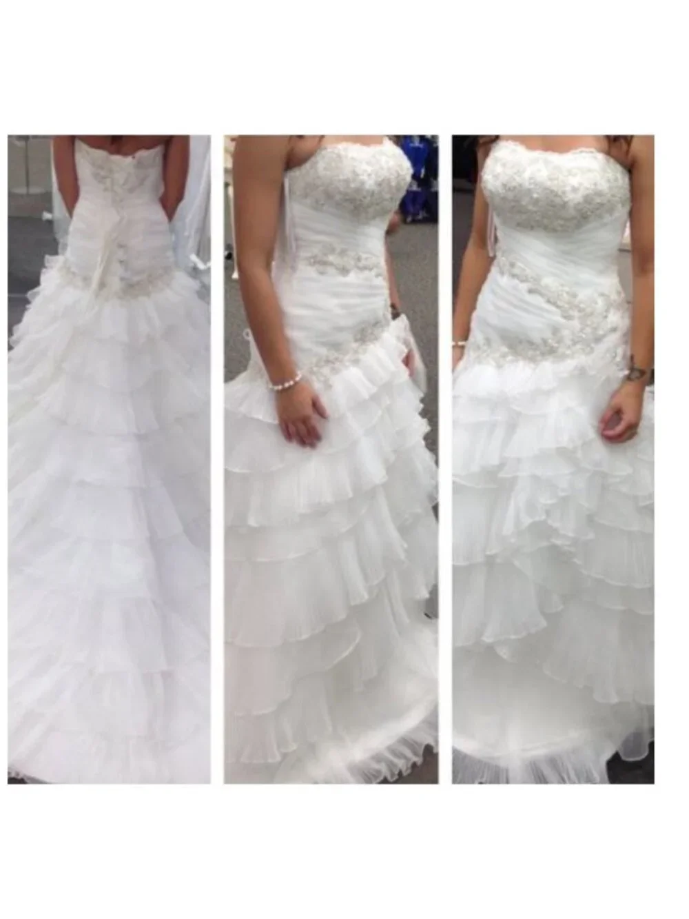 David's Bridal | Dresses | Nwt Davids Bridal Wg3453 Tiered Organza Ball ...